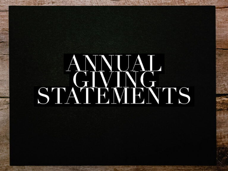 Annual Giving Statements – Rocky Mountain District